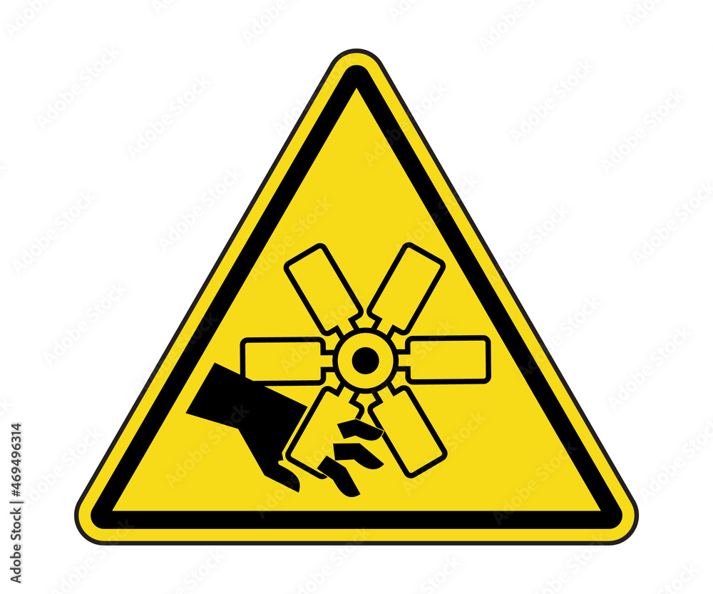 Rotating Blade Warning Sign. International Rotating Blade Hazard Symbol ... Rotating Blade Warning Sign. International Rotating Blade Hazard Symbol ...