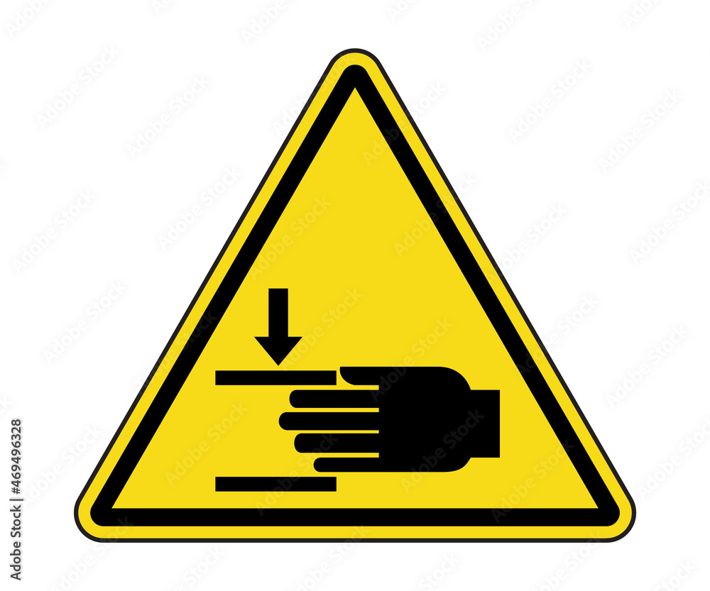 Pinch Point, Hand Crush Warning Label ISO W024. International Pinch ...