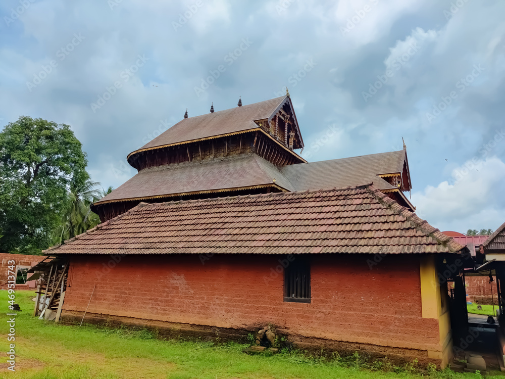Ancient Hindu temple architecture design wood carvings located in ...