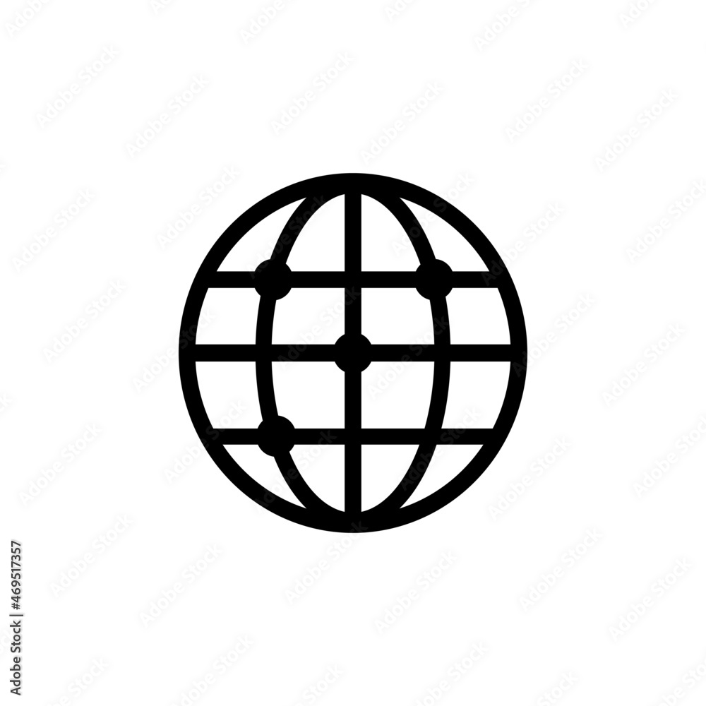 Global networking icon in isolated on background. symbol for your web ...