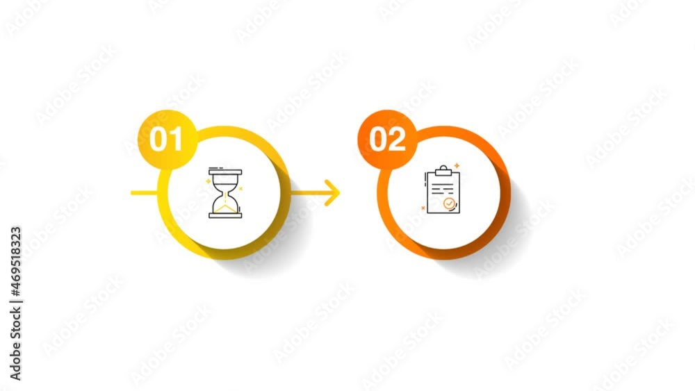 Business video infographics with two circles and arrows. 2d animation ...