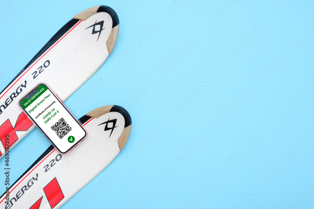 Smartphone With Digital Green Pass And Qr Code On The Screen Lays On ...