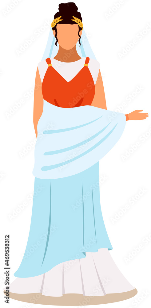 Roman woman in traditional clothes, citizen of ancient rome vector ...
