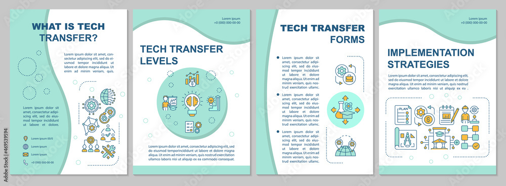Vetor de Tech sharing brochure template. Technology dissemination forms ...