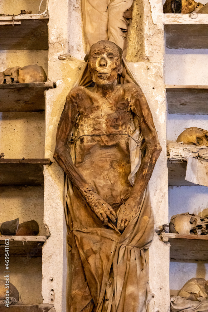 Mummified Remains in Sicilian Necropolis. Within the quiet walls of a ...