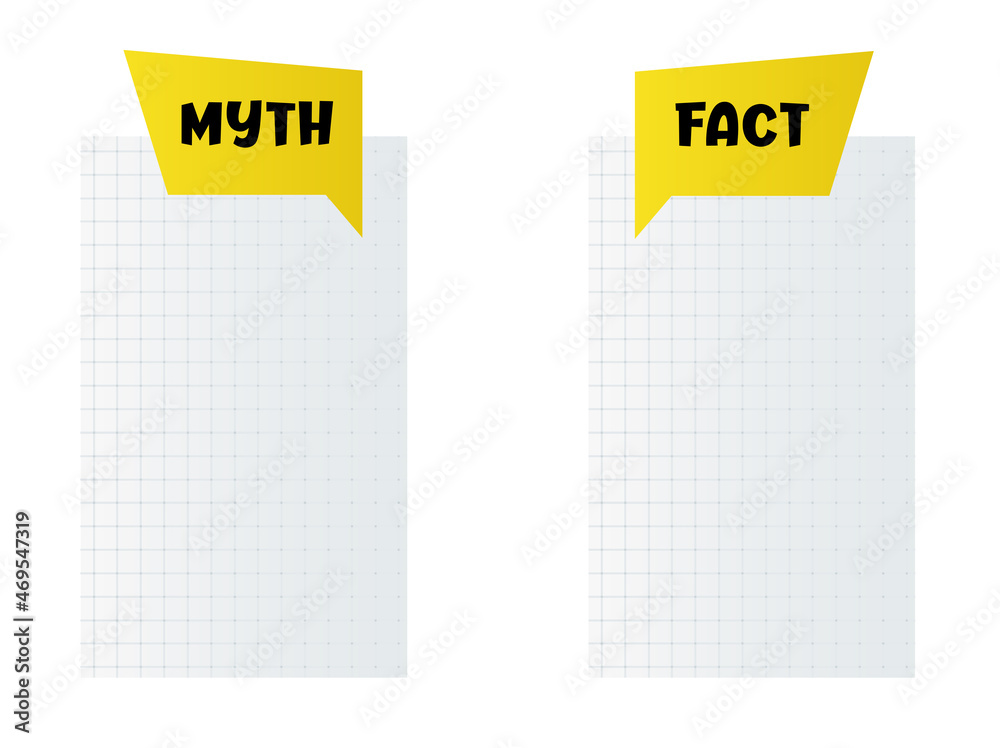 Myths and facts sign. Myths vs Facts header design with frame for text ...