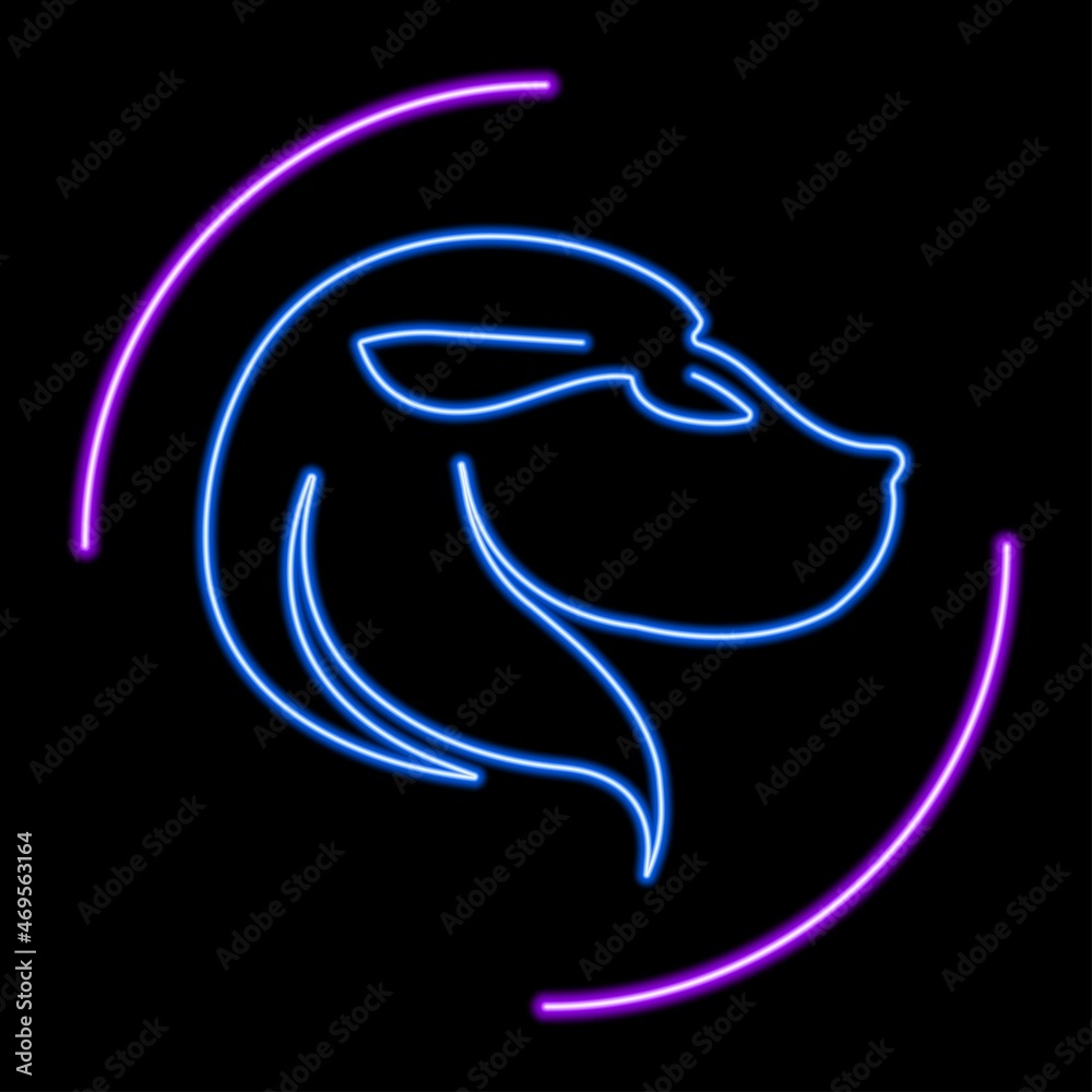 Leo zodiac sign neon, modern glowing banner design, colorful trend of ...