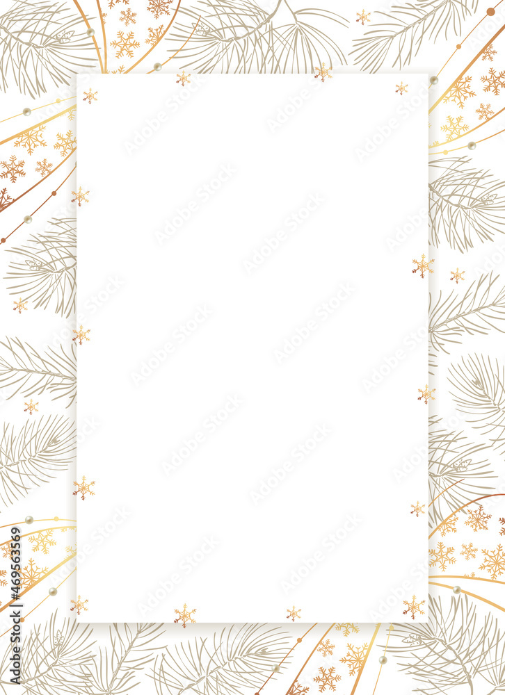 Christmas Poster on white. Vector frame of Christmas Background with ...