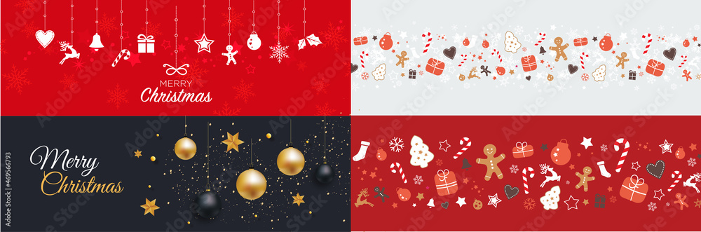 banner merry christmas decoration Stock Vector | Adobe Stock