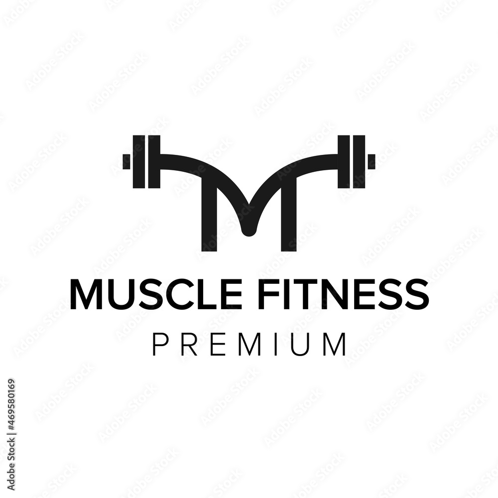 letter M muscle fitness logo icon vector template Stock Vector | Adobe ...