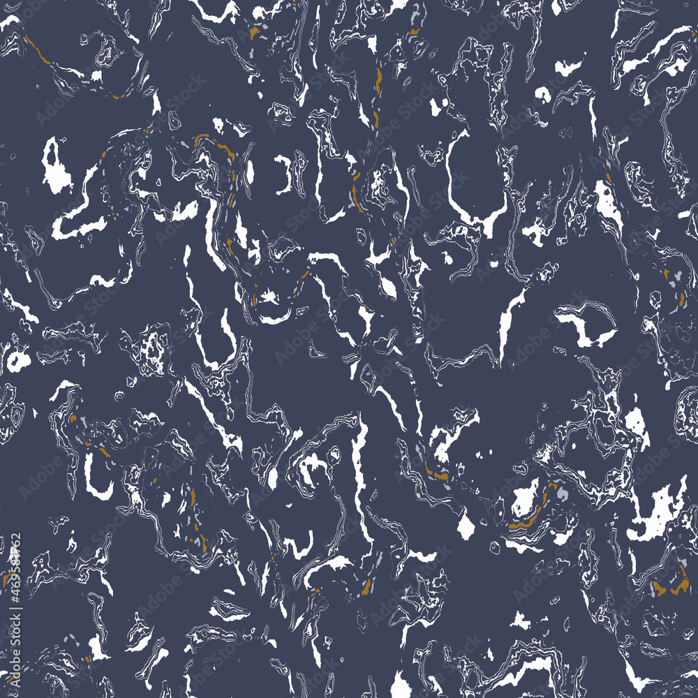 Dark blue marbled masculine seamless texture. Irregular ink blotch ...