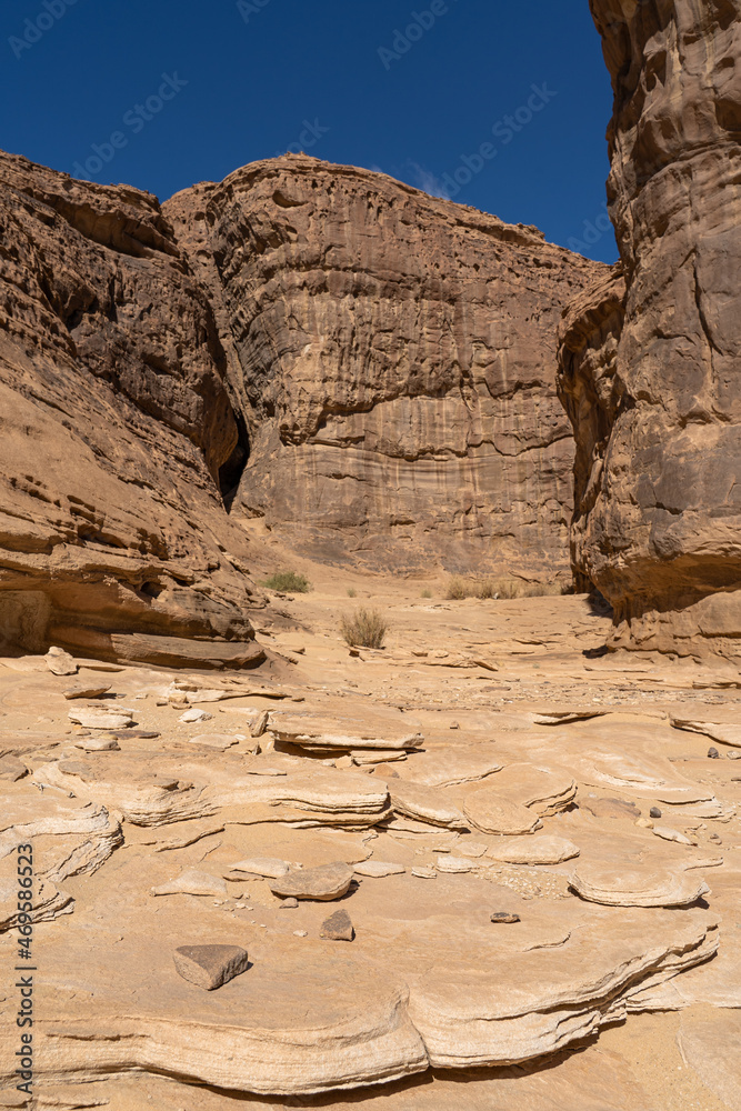 Sandstone columns in the desert region of Tabuk, Saudi Arabia Stock ...