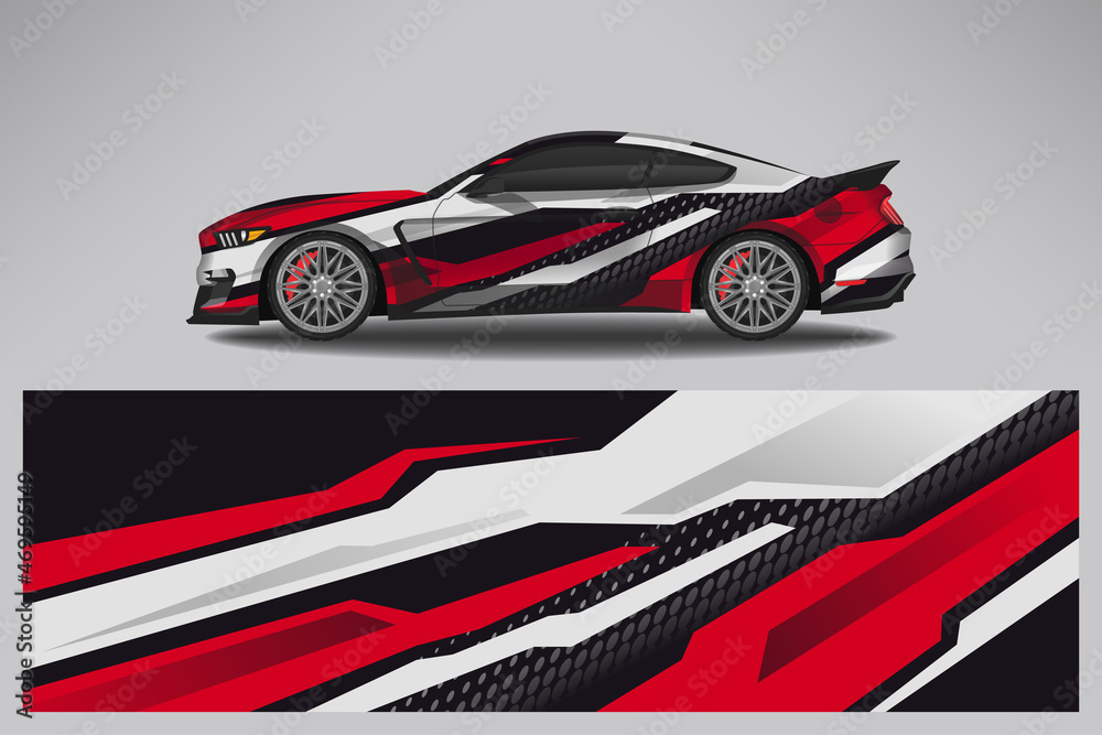 Vektorová grafika „Car wrap design race livery vehicle vector. Graphic ...
