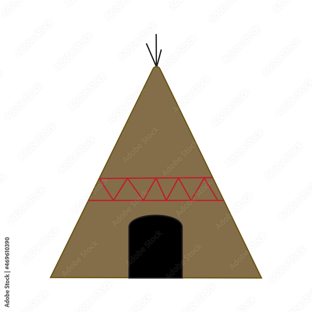 Wigwam hut sign. Indian traditional dwelling. Culture background ...
