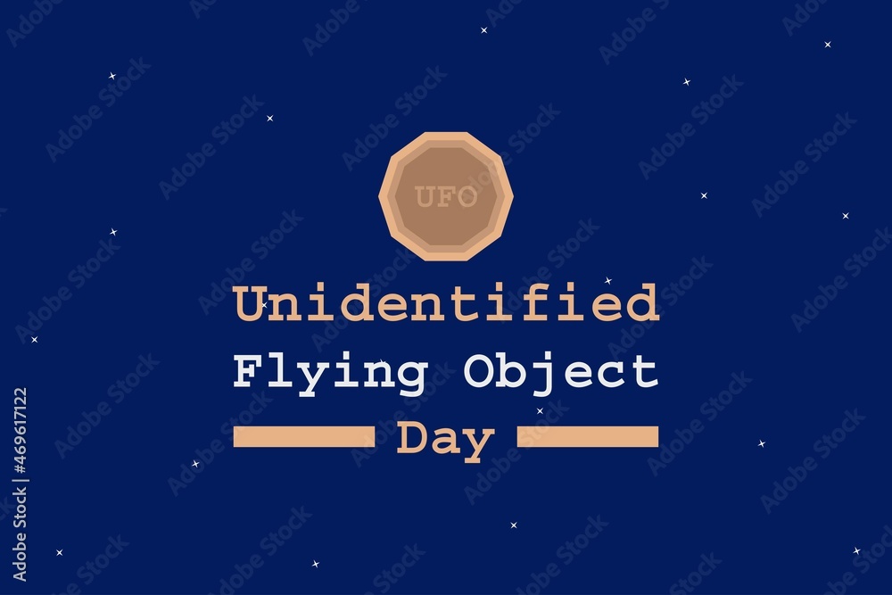 International Unidentified Flying Object Day typography with UFO object ...