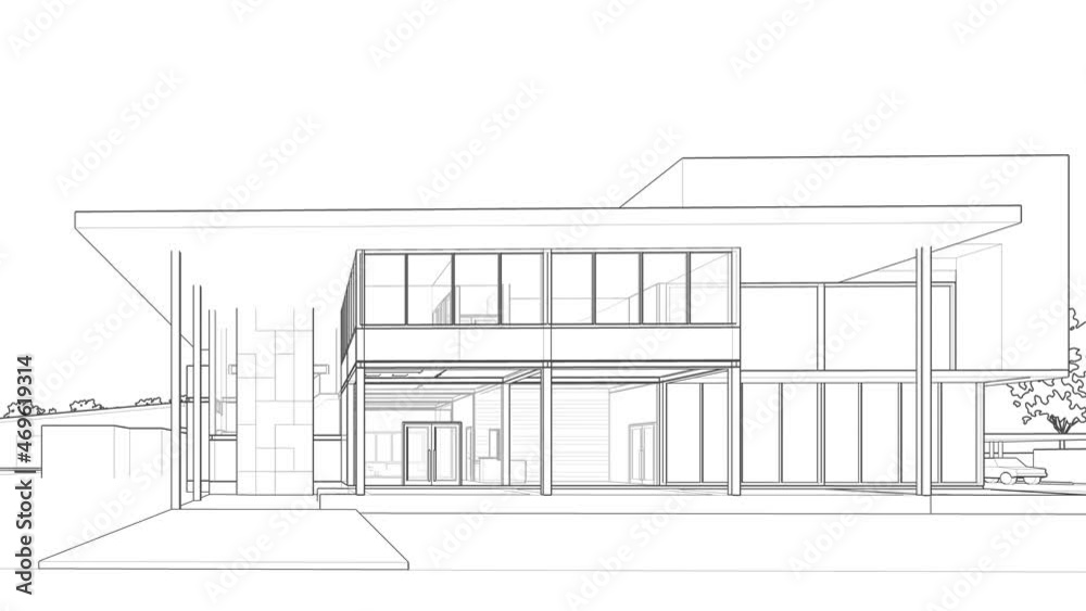 3D looped animation of building project Stock Video | Adobe Stock