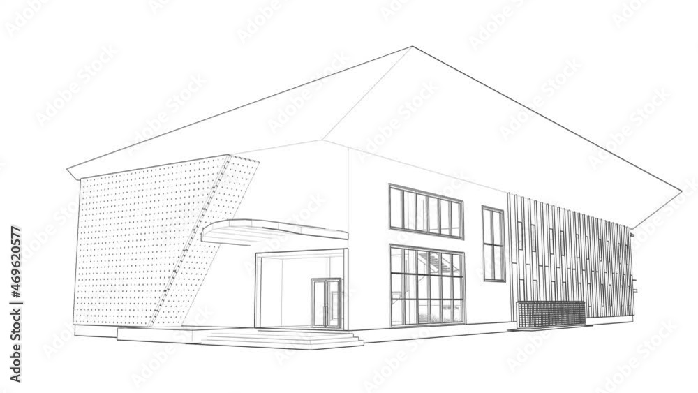 3D looped animation of building project Stock Video | Adobe Stock