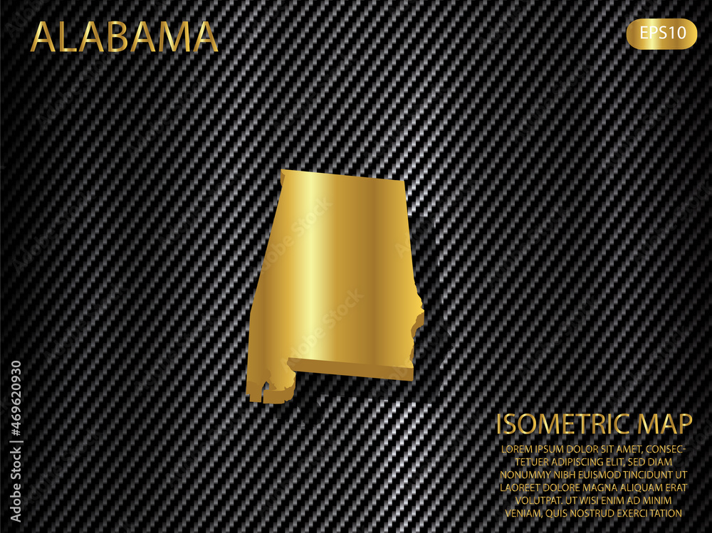 isometric map gold of Alabama on carbon kevlar texture pattern tech ...