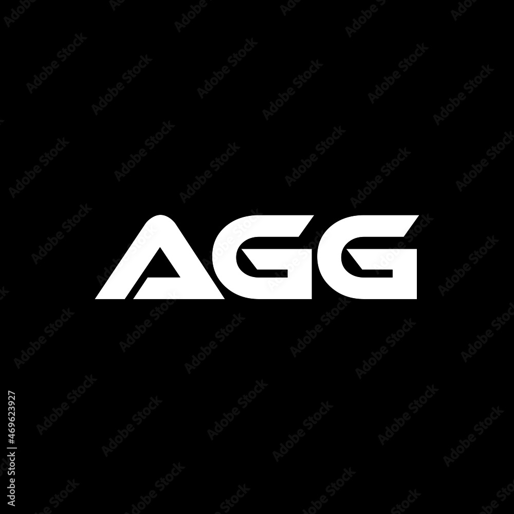 AGG letter logo design with black background in illustrator, vector ...