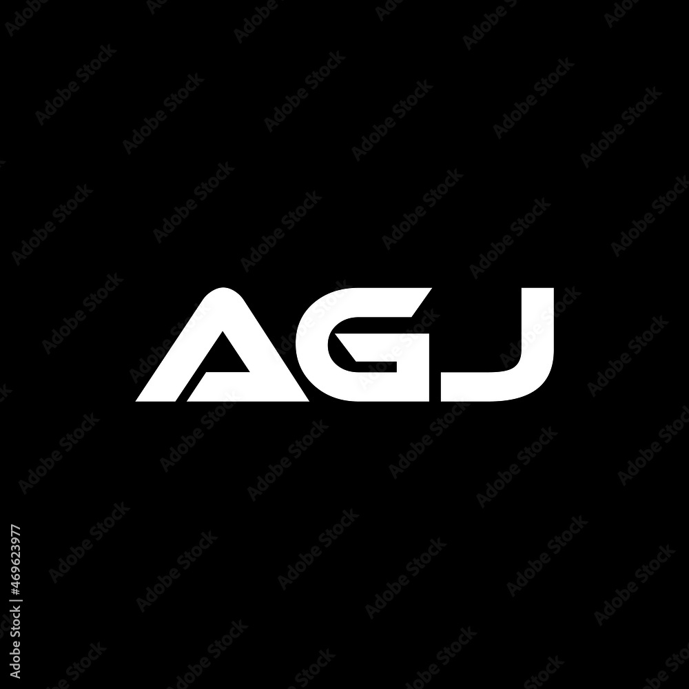 AGJ letter logo design with black background in illustrator, vector ...