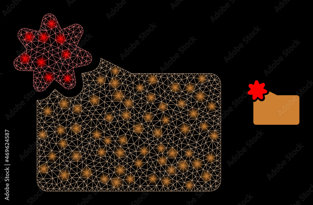 Glossy polygonal mesh net new folder icon with glitter effect on a ...