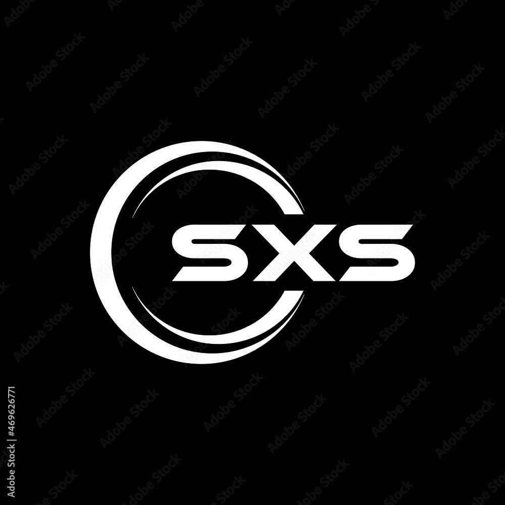SXS letter logo design with black background in illustrator, vector ...
