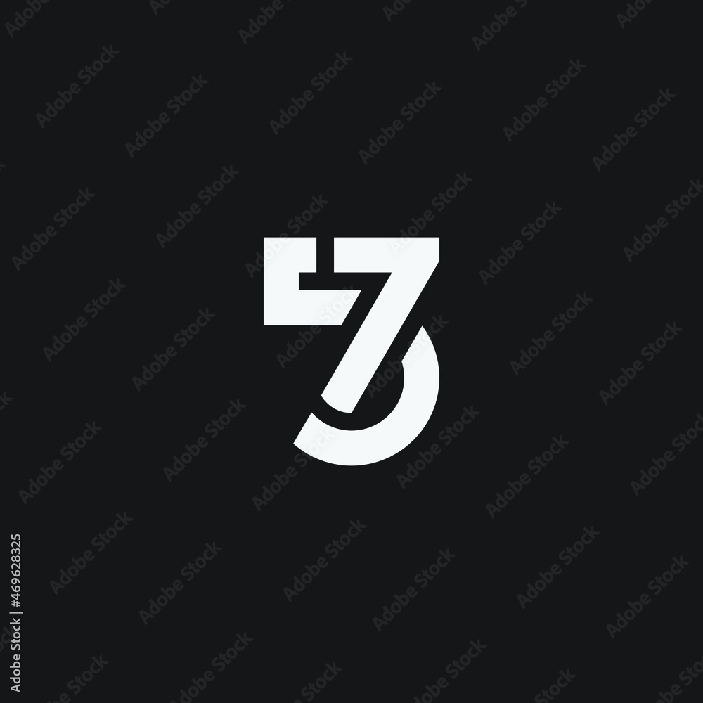 57 number monogram logo design. Stock Vector | Adobe Stock