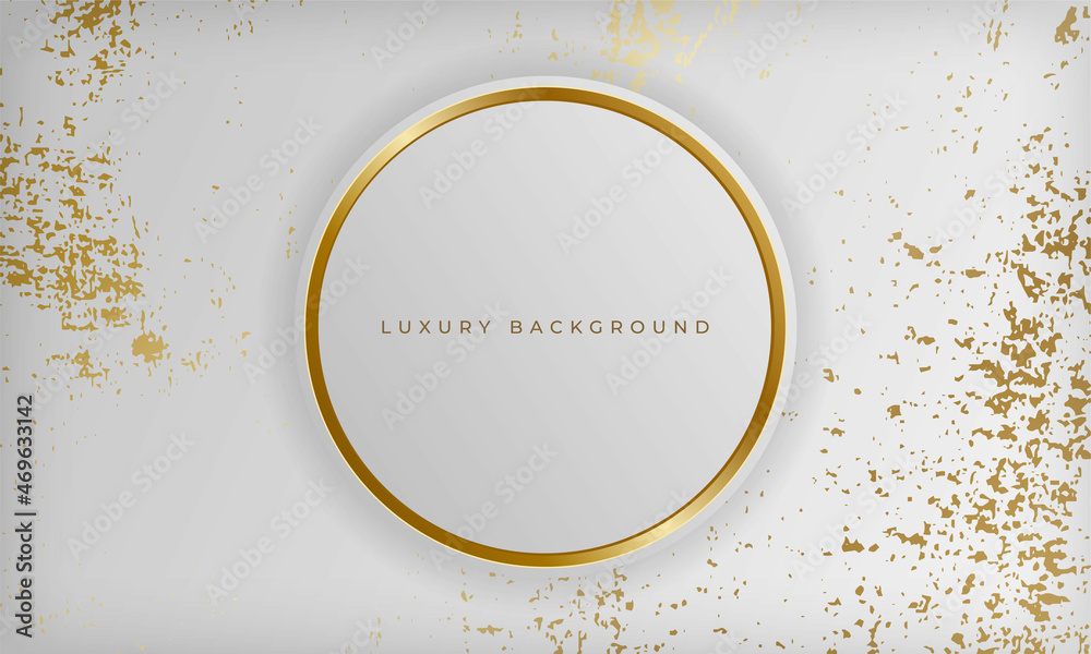 Abstract luxury circle shape design on white background with gold lines ...