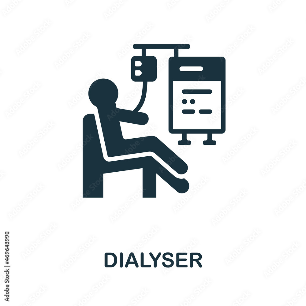 Dialyser icon. Monochrome sign from medical equipment collection ...