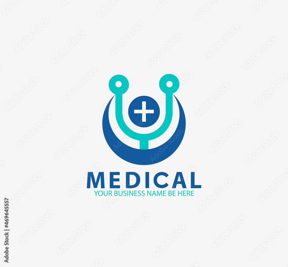 Abstract medical business logo design isolated on white background ...