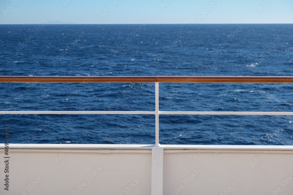 White luxury cruiseship cruise ship liner Silver Shadow on blue sea ...