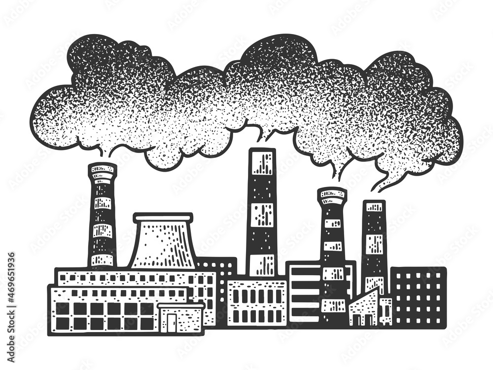 Factory Pollution Drawing Factory Pollution Drawing
