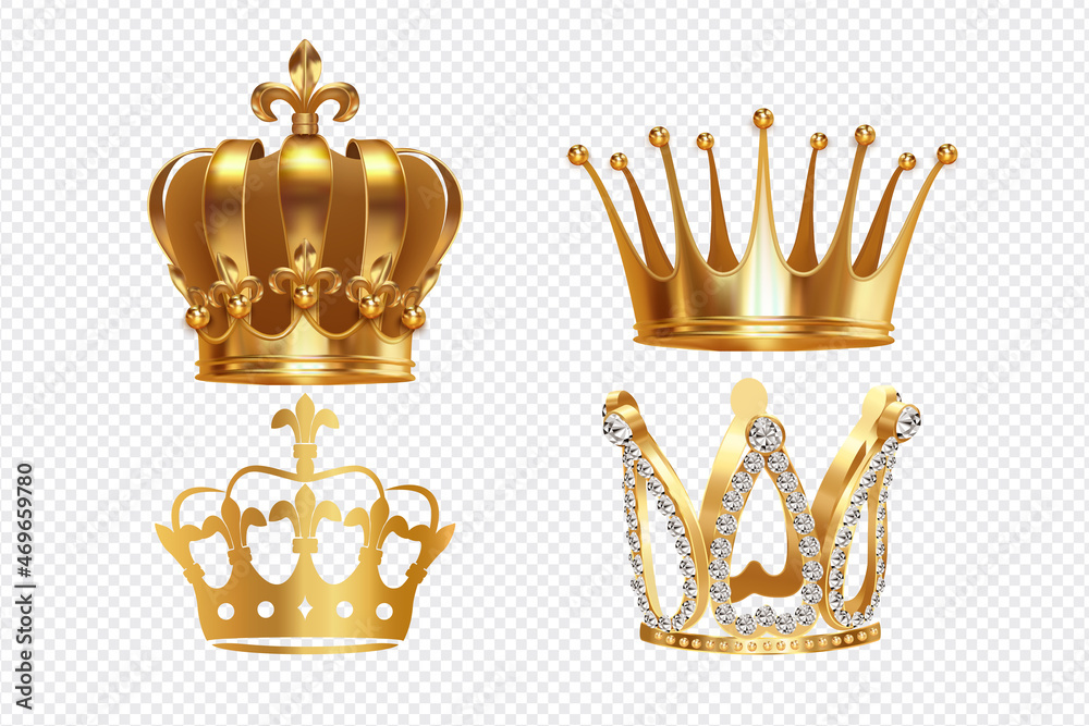Winner award champion realistic golden crown set. Stock Vector | Adobe ...