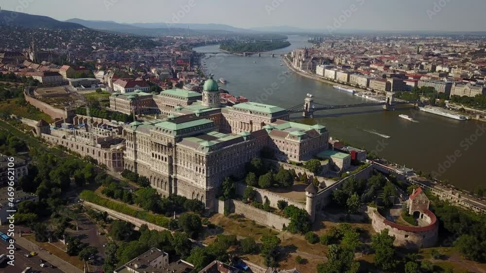 Cinematic 4K aerial drone dolly footage of Castle Hill, Buda Castle ...