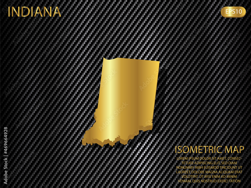 isometric map gold of Indiana on carbon kevlar texture pattern tech ...
