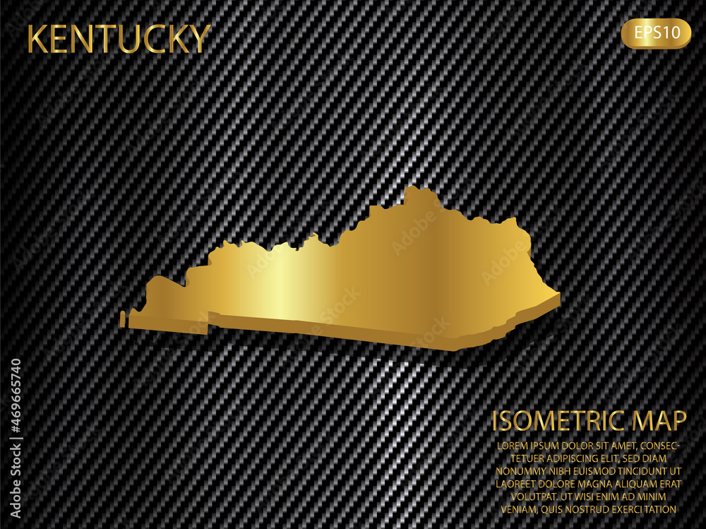 isometric map gold of Kentucky on carbon kevlar texture pattern tech ...