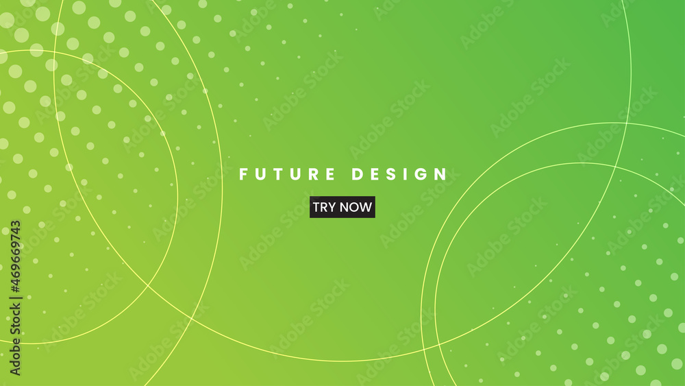 Abstract green background with circle line and halftone. Business green ...