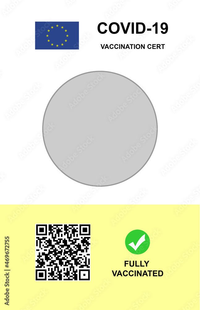 Covid vaccination certificate and qr code on screen Stock Photo | Adobe ...