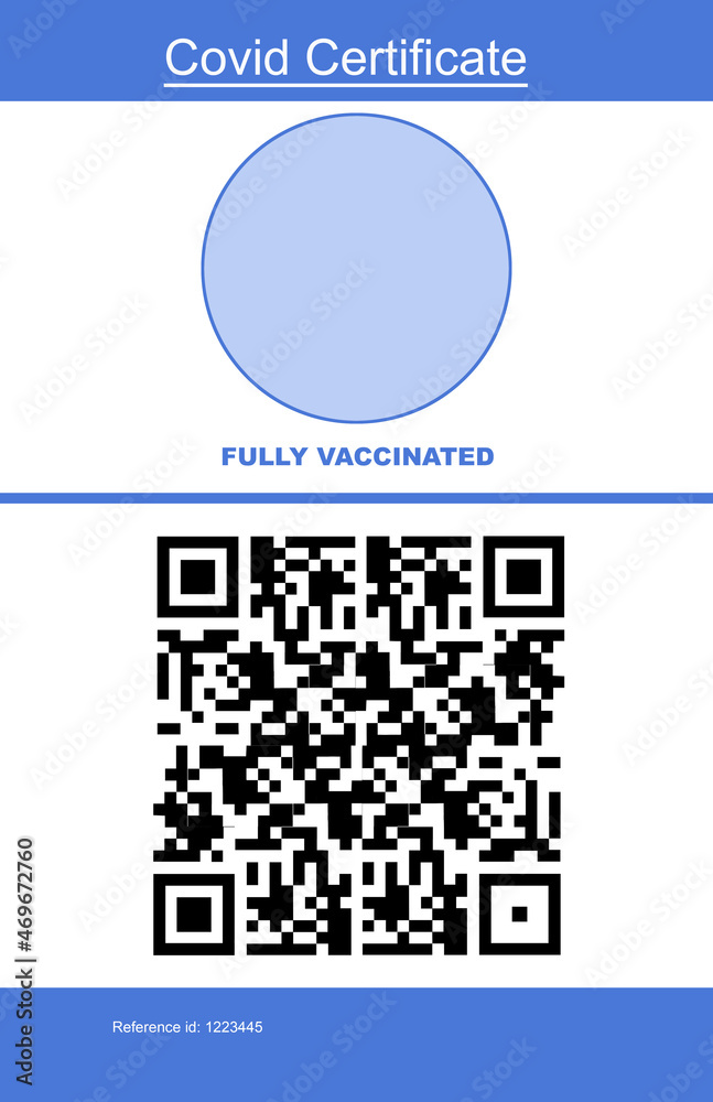 Covid vaccination certificate and qr code on screen Stock Photo | Adobe ...