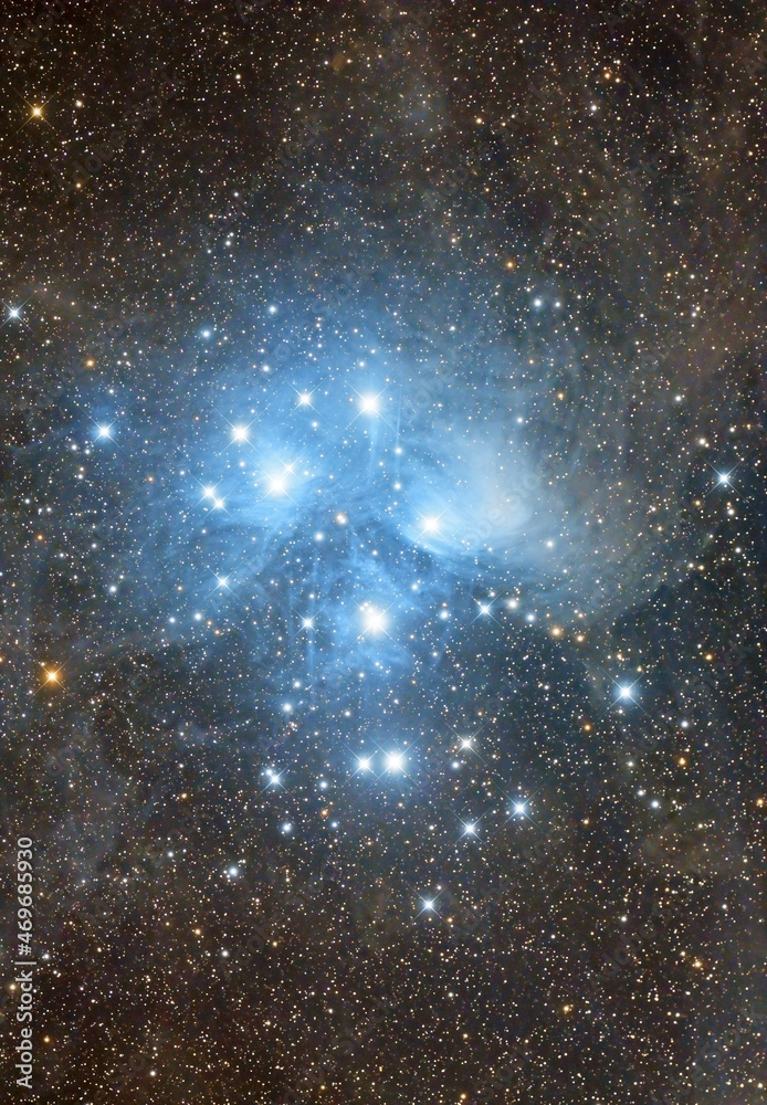 The Pleiades, M45, Seven Sisters, Messier 45, Open star cluster Stock-Foto | Adobe Stock