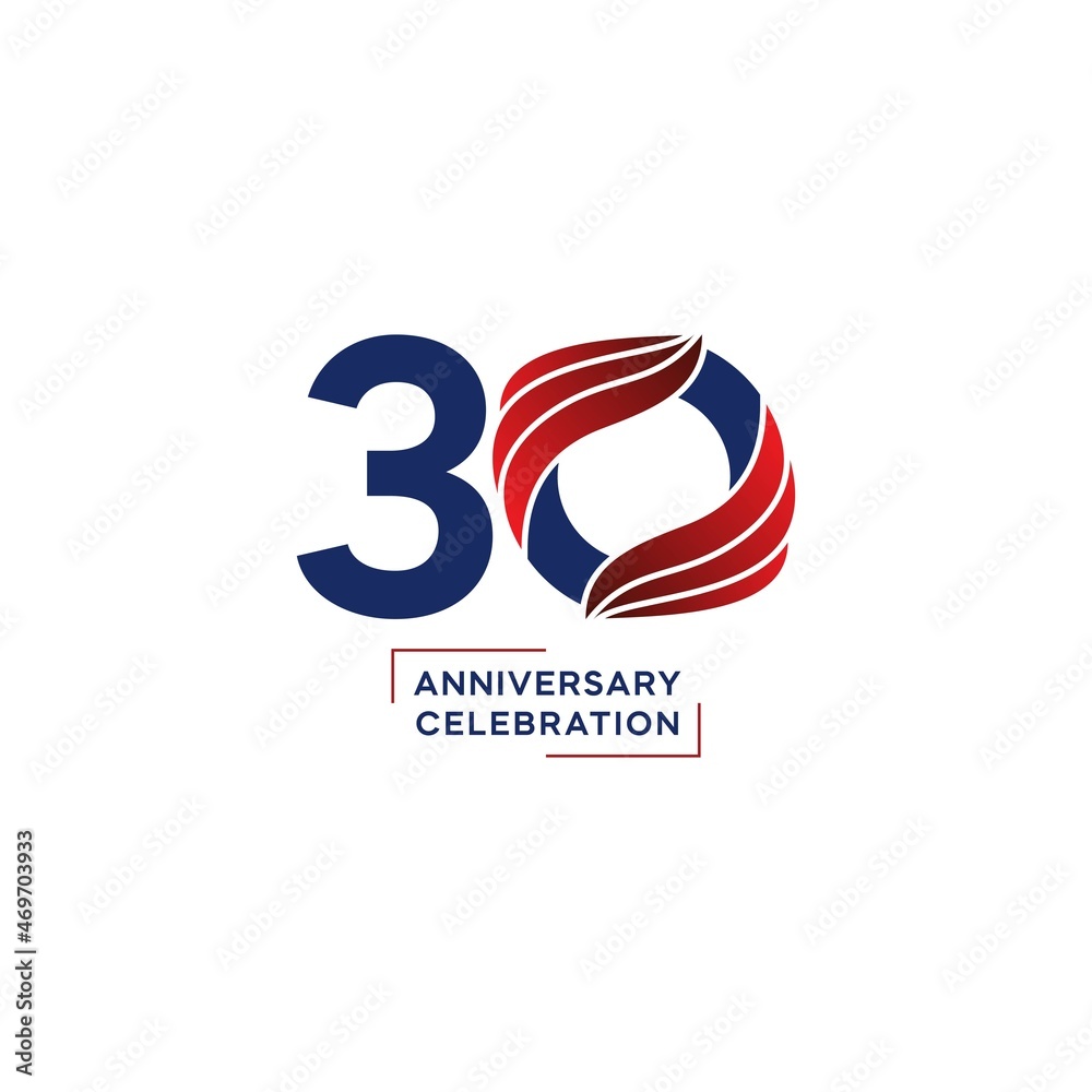 30 year anniversary logo design. vector - template - illustration Stock ...