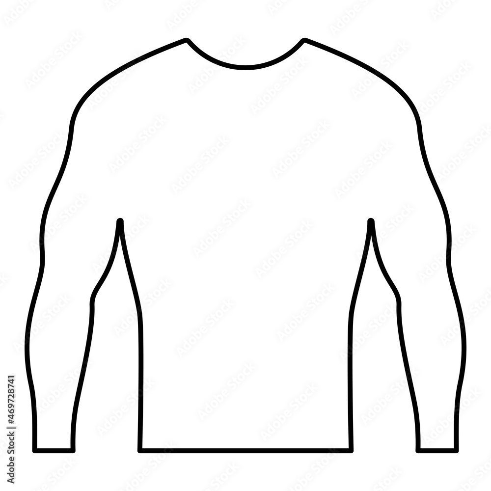 Rushguard Rashguard contour outline icon black color vector ...