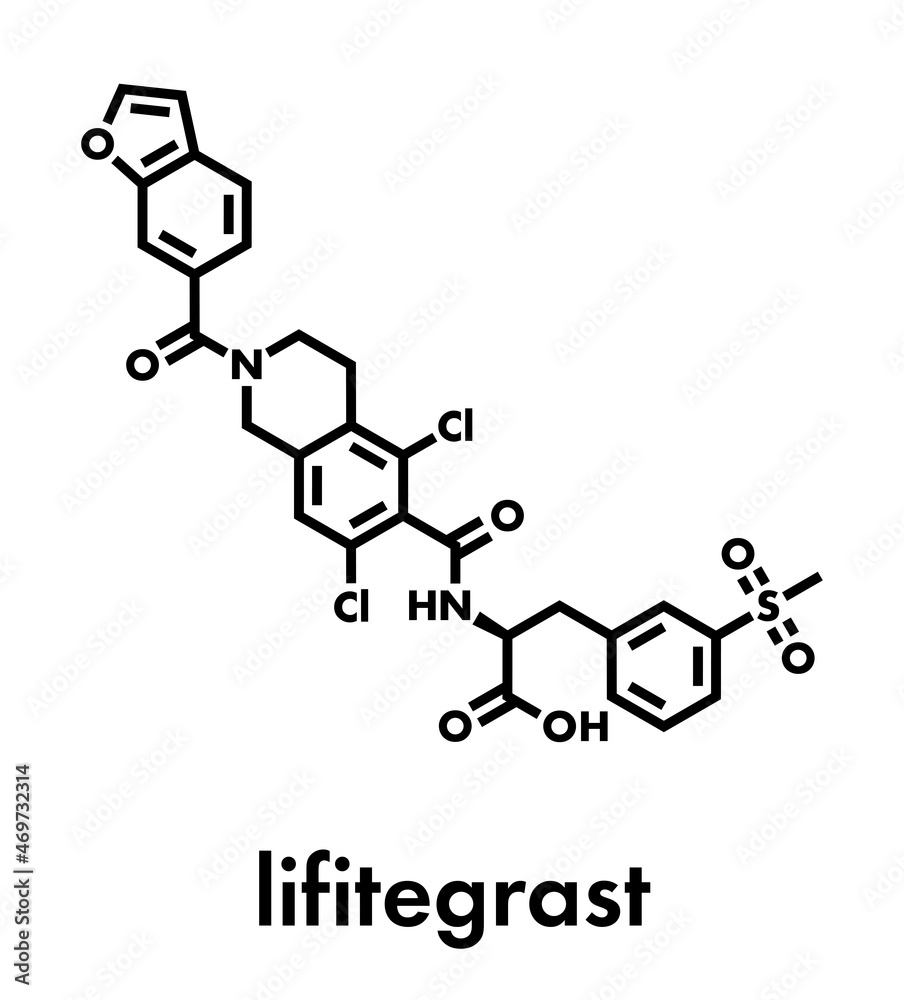 Lifitegrast drug molecule. Used in the treatment of ...