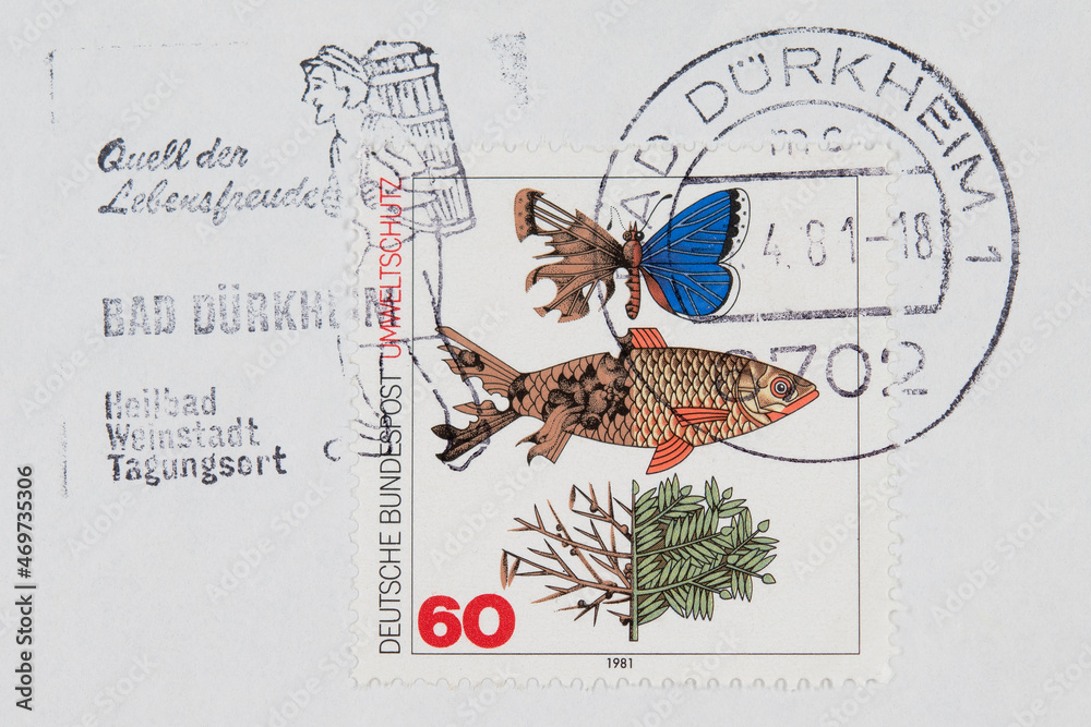 briefmarke stamp alt old vintage retro gebraucht used frankiert stempel ...