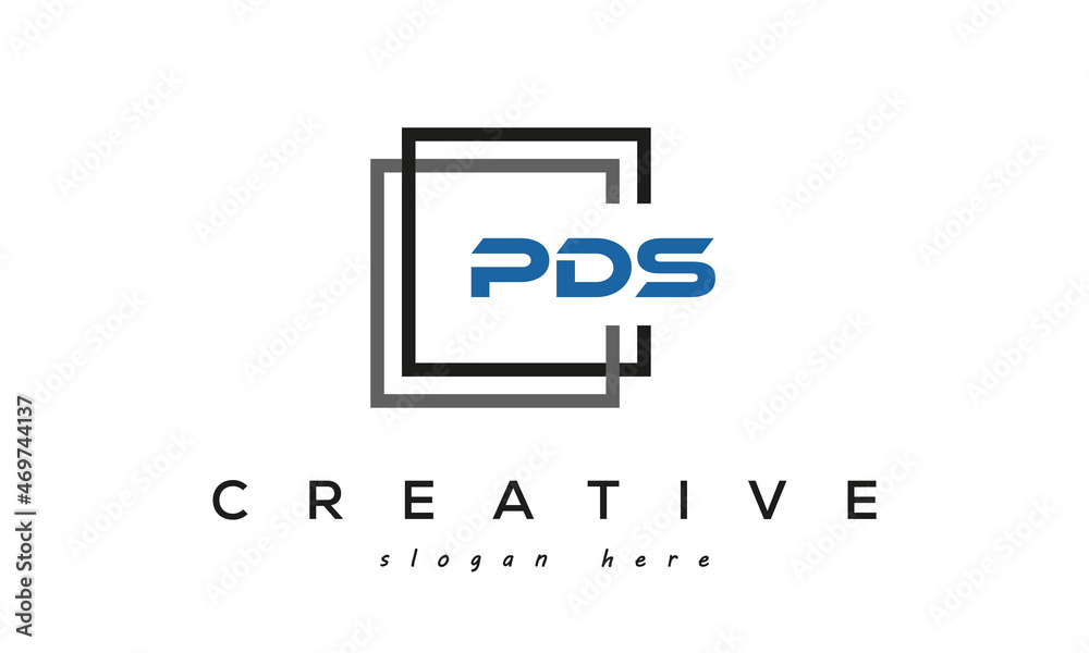 PDS square frame three letters logo design Stock Vector | Adobe Stock
