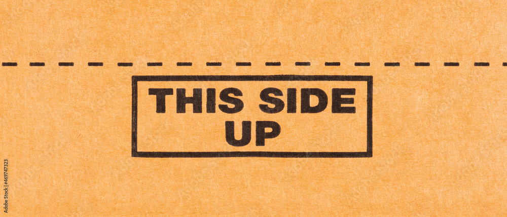 this side up brown ,carton with paper nature texture, banner background ...