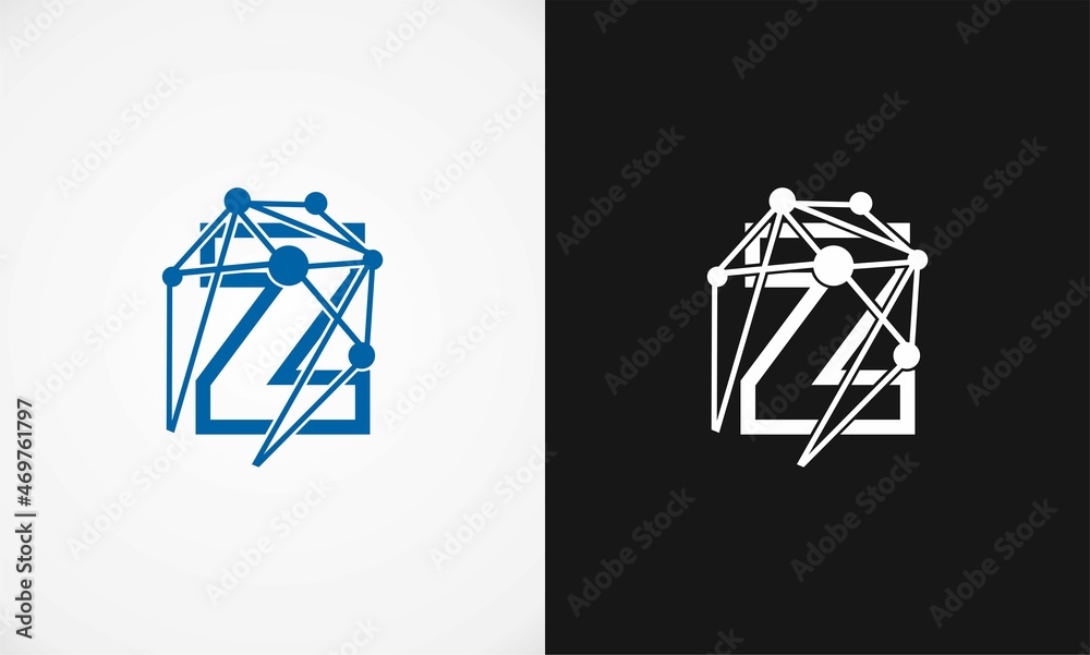 letter Z template vector background connection logo Stock Vector ...