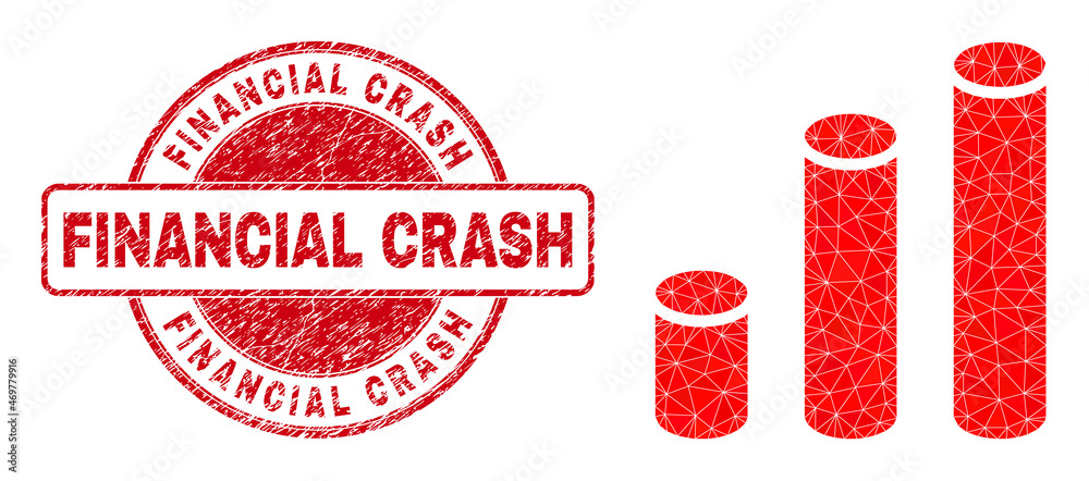 Low-Poly triangulated cylinder chart 2d illustration with Financial ...