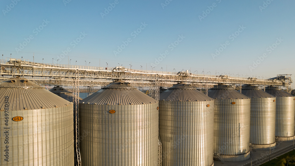 Odessa, Ukraine - Аugust 14, 2021: Grain terminals of modern sea ...