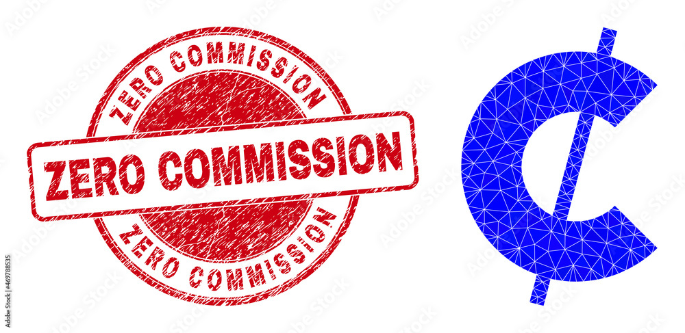 Low-Poly polygonal cent symbol illustration with Zero Commission ...